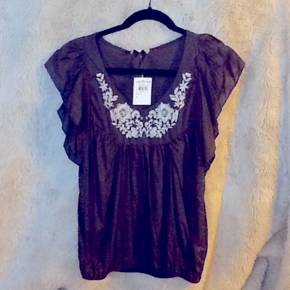 ONE WORLD | Tops | Nwt One World Top With Embroidered Detail | Poshmark